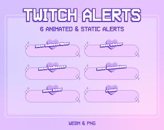 Animated Twitch Stream Alerts | Twitch Animated Alert | Y2K Retro ...