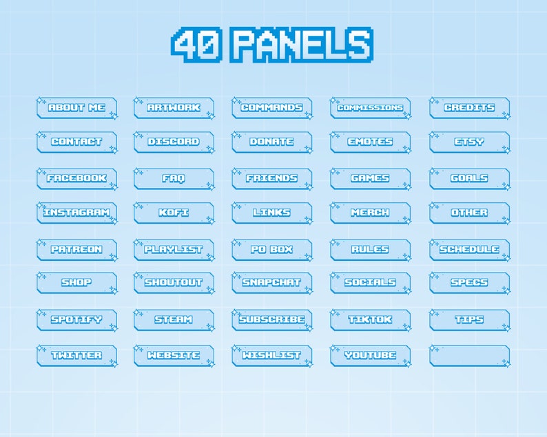 Pastel Twitch Panels | 40 Panels | Custom Twitch Panels | Green Pixel ...