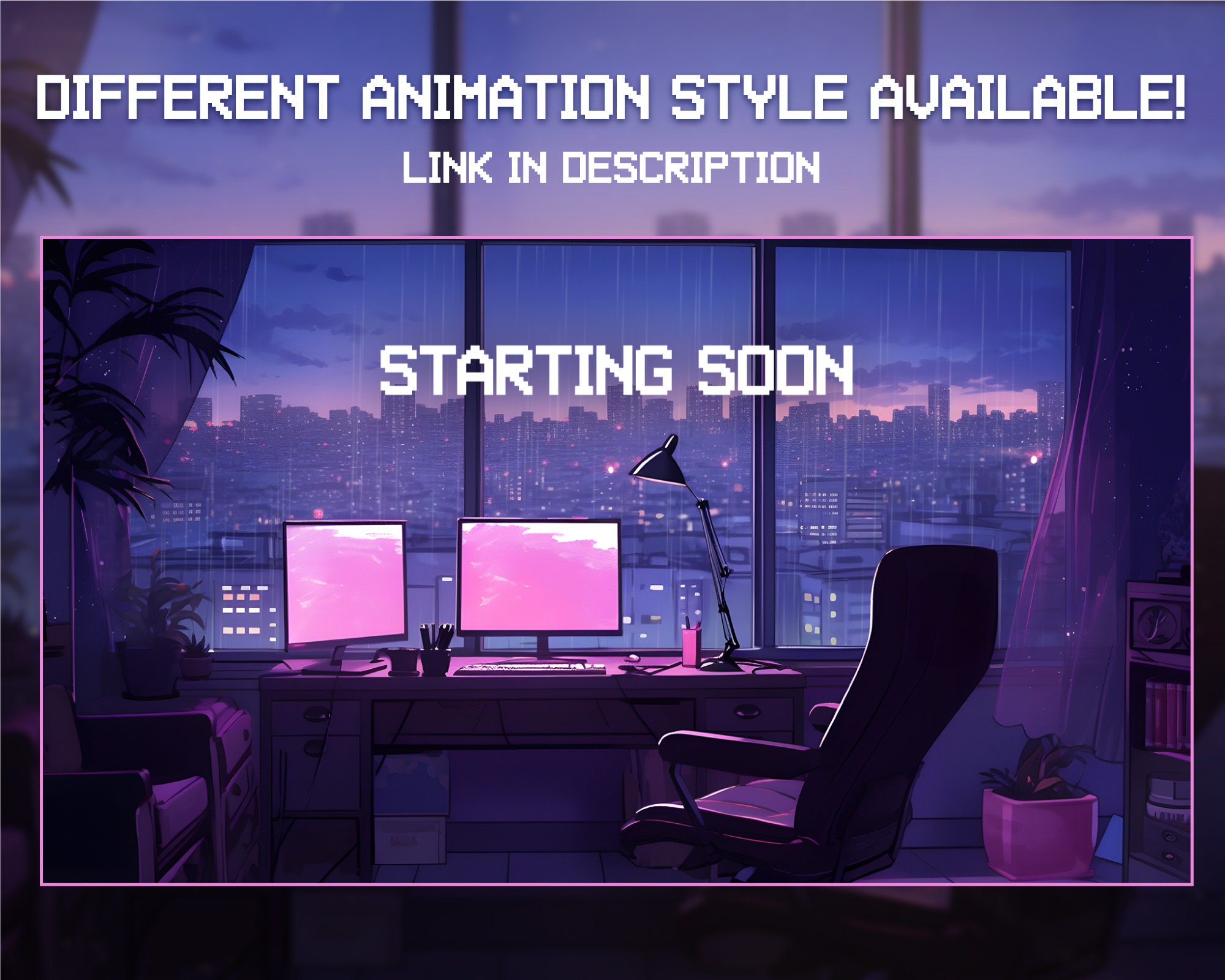 Animated Lofi Twitch Stream Screens Lofi Streaming Setup Game Room ...