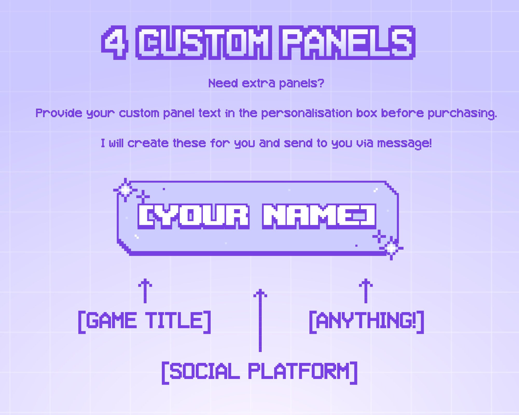Pastel Twitch Panels | 40 Panels | Custom Twitch Panels | Pink Pixel ...