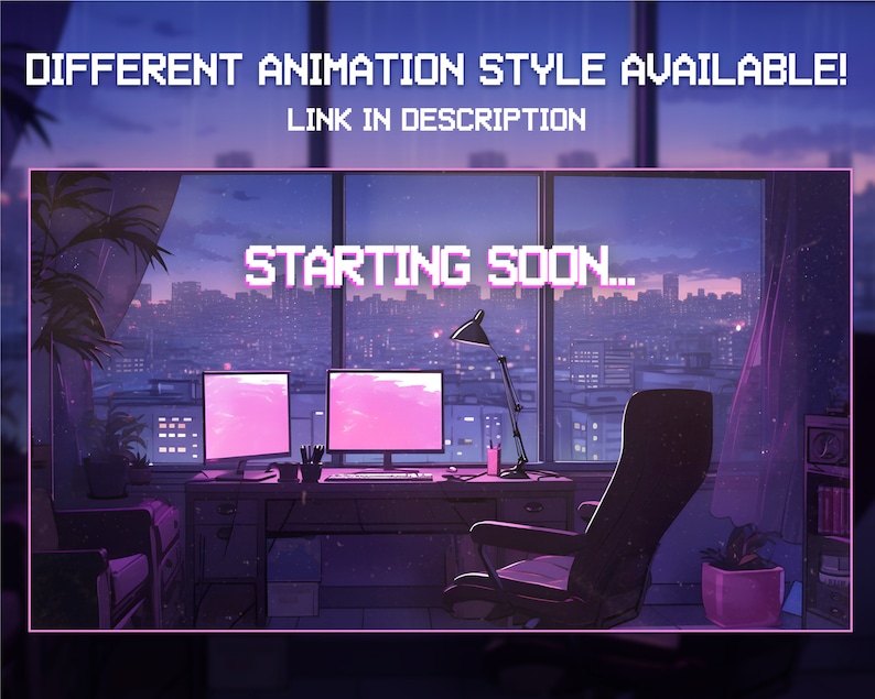 Animated Lofi Twitch Stream Screens Lofi Streaming Setup Game Room ...