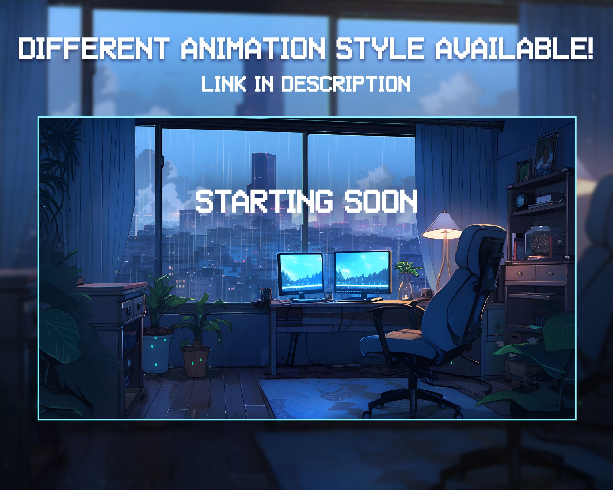 Animated Lofi Twitch Stream Screens Lofi Streaming Setup Game Room ...