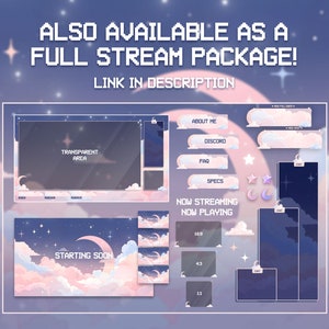 Cozy Animated Twitch Stream Alerts | Moon and Clouds | Twitch Animated ...