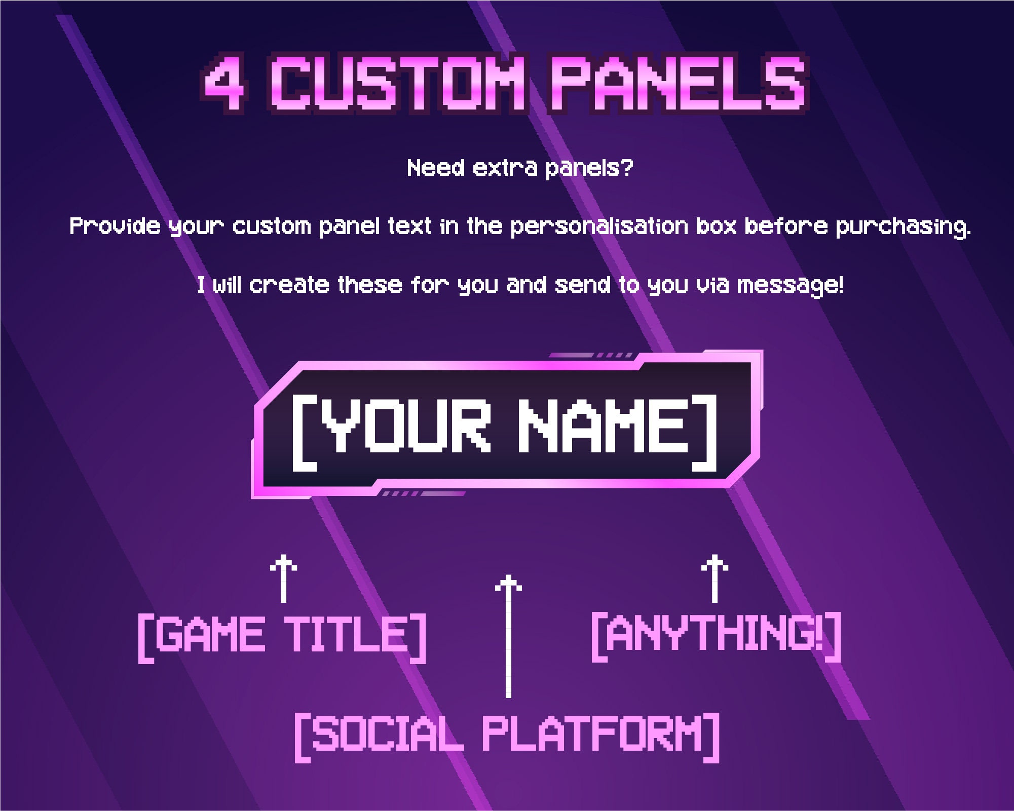 Futuristic Neon Twitch Panels 40 Panels Custom Twitch Panels Purple ...