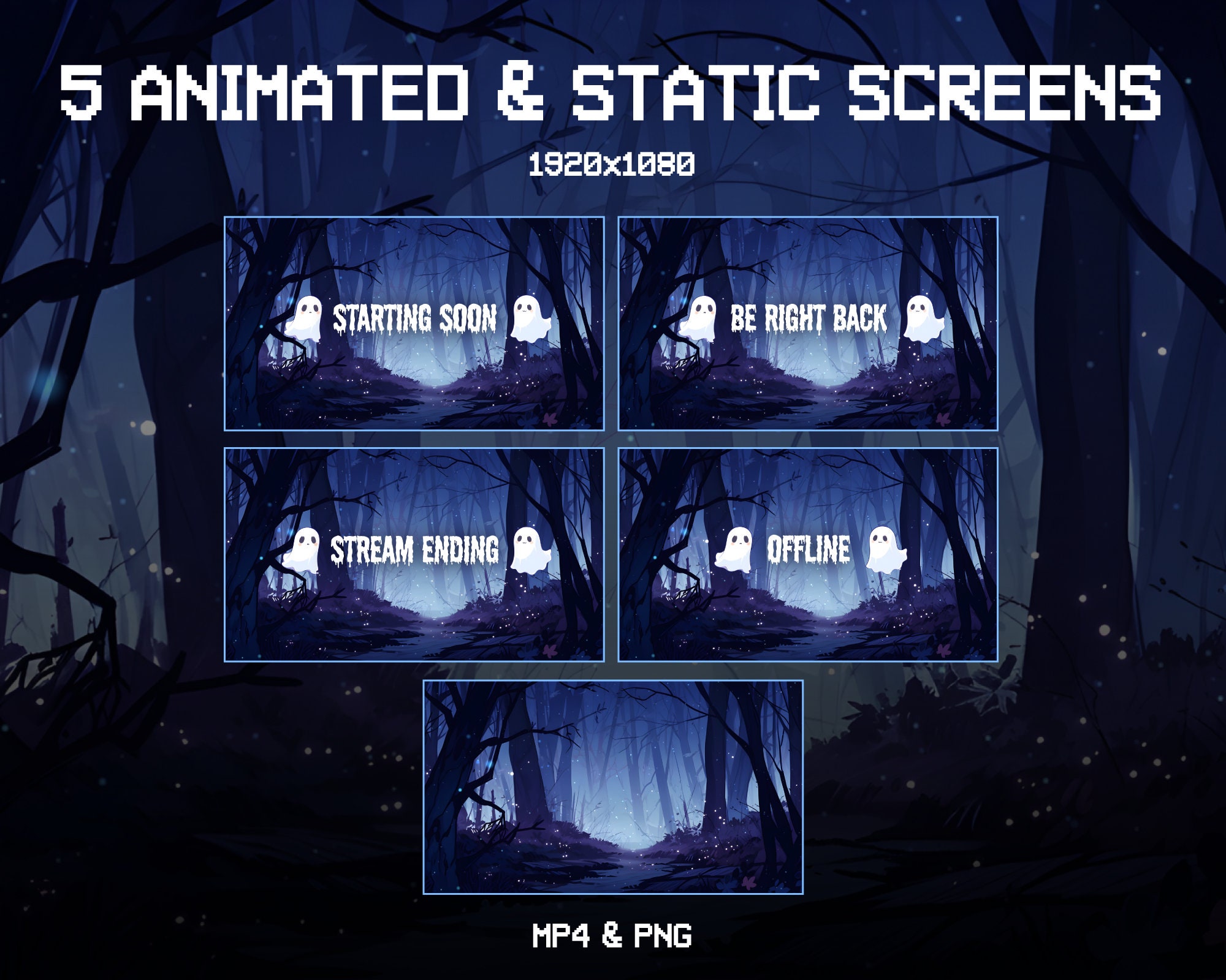 Animated Halloween Twitch Stream Screens | Spooky Ghosts | Starting ...