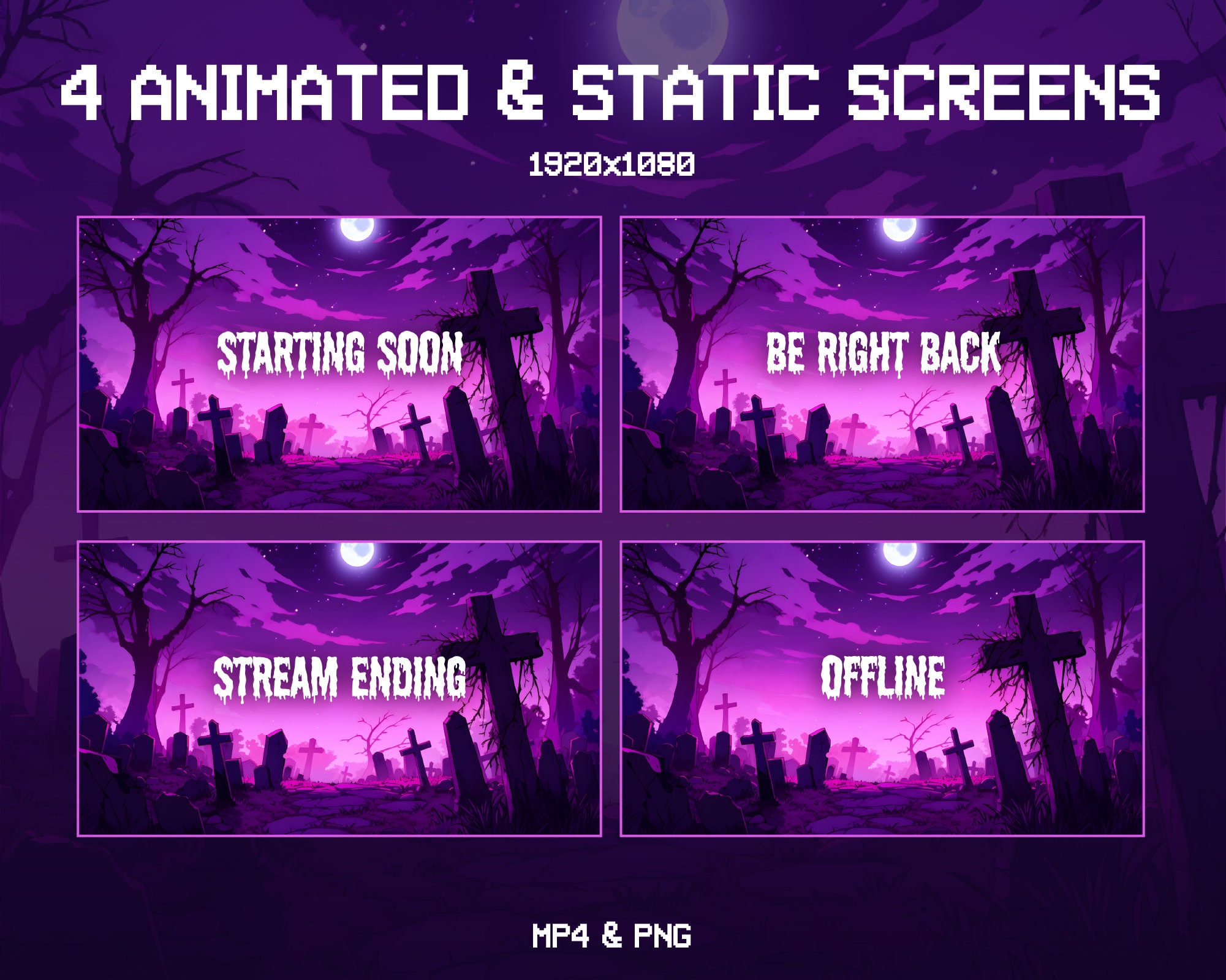 Animated Halloween Twitch Overlay Stream Package Gothic Spooky Twitch ...