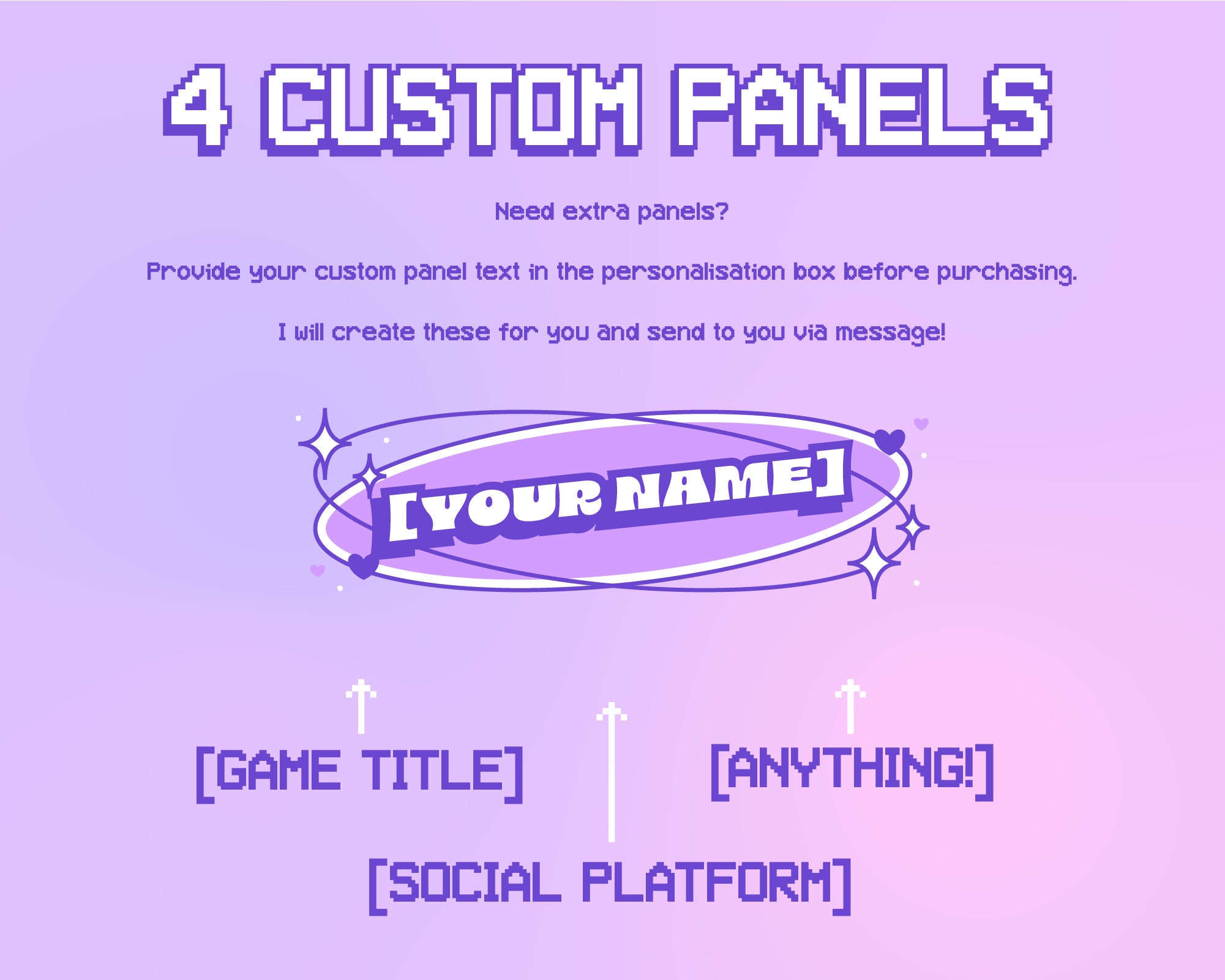 Cute Purple Twitch Panels | 40 Panels | Custom Twitch Panels | Y2K ...