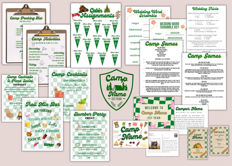 Camp Bachelorette/party Bundle - Etsy