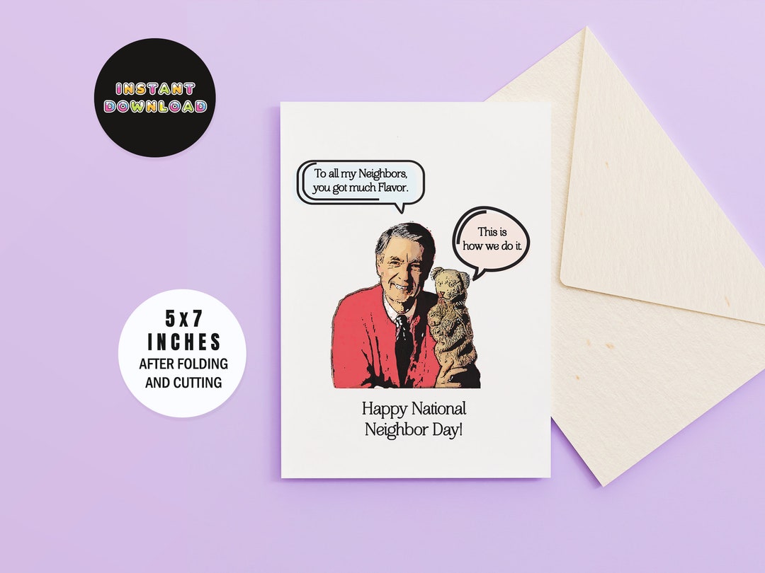 National Neighbor Day Card: Humorous Community Greeting (PDF) - Etsy