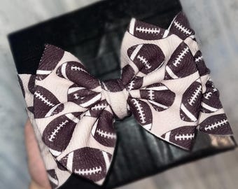 Football Head Wrap Oversized Football Bow Bullet Fabric Bow Knotted ...