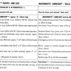 Simplicity 7989 - Lambchop Puppet - PDF Pattern - Etsy