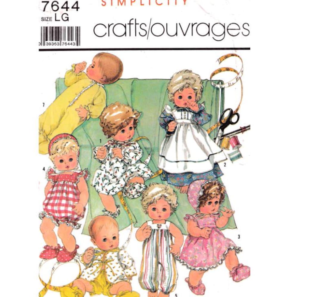 Simplicity 7644 - 17-18′′ Doll Pattern - PDF - Etsy