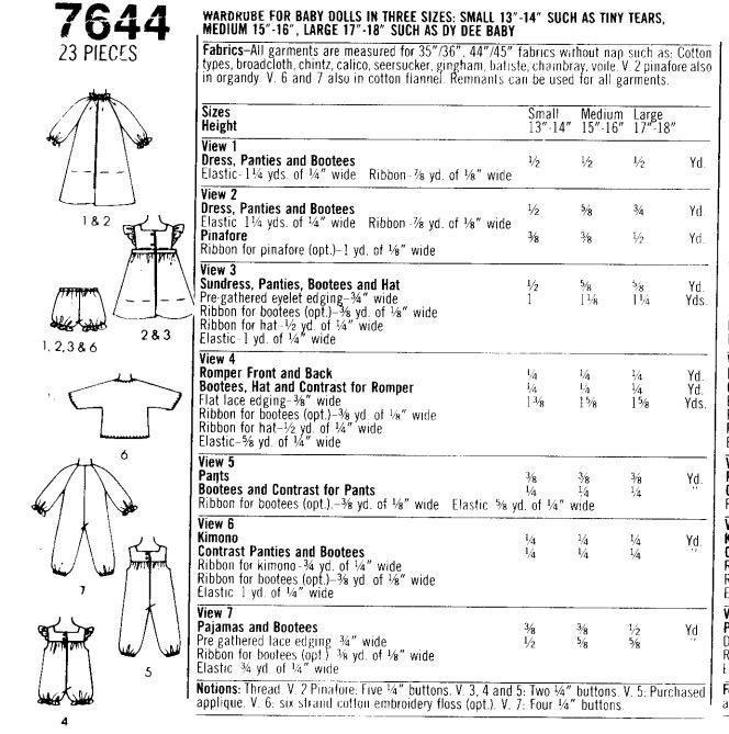 Simplicity 7644 - 17-18′′ Doll Pattern - PDF - Etsy