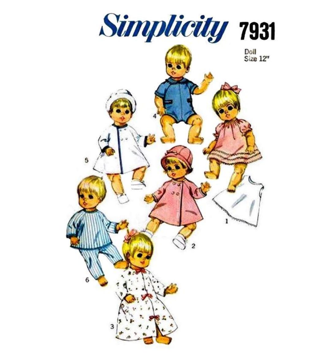 Simplicity 7931 12” Baby Doll Clothes Pattern - PDF Pattern - Etsy