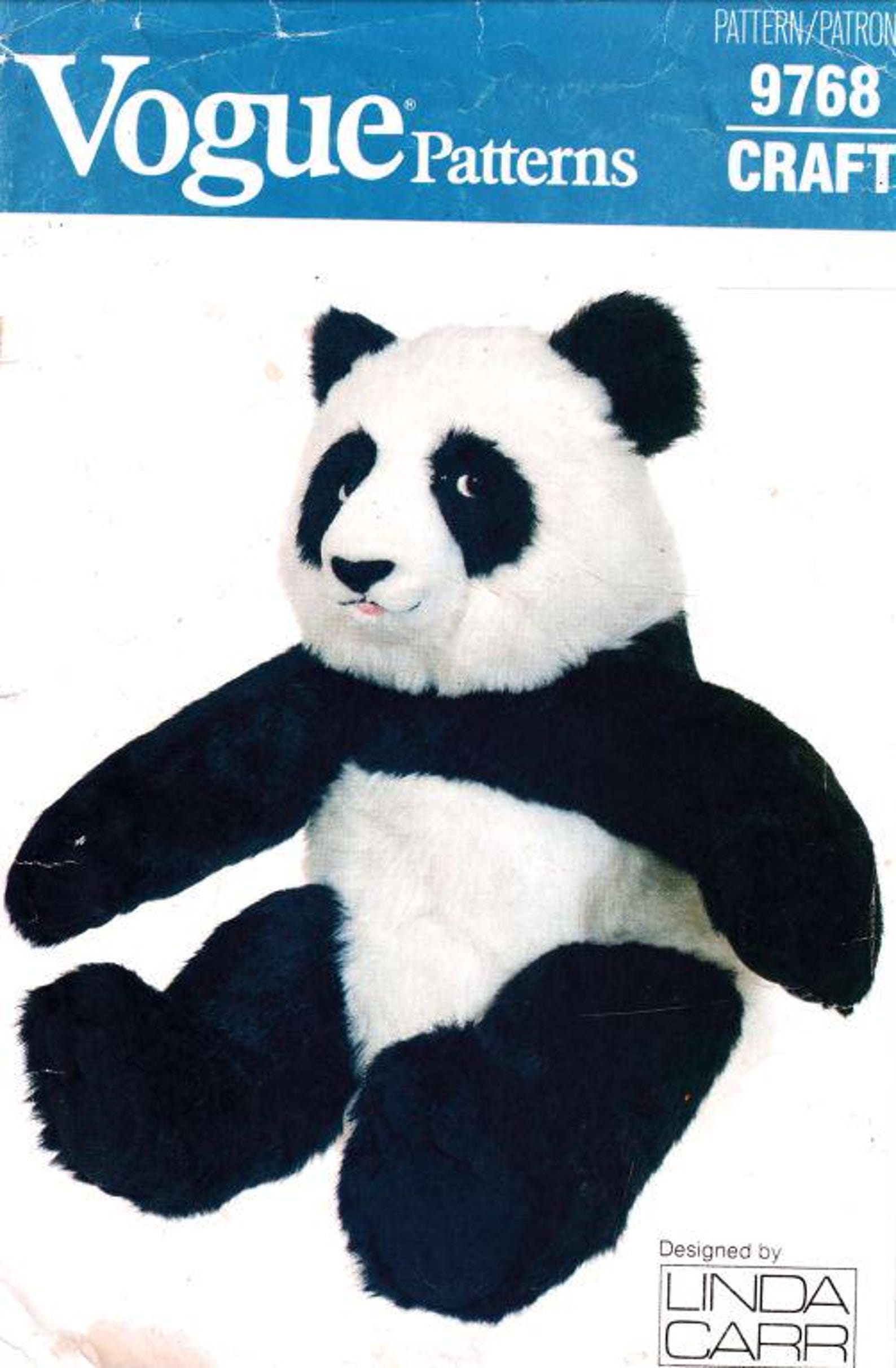 Vogue 9768 - Stuffed Panda - PDF Pattern - Etsy