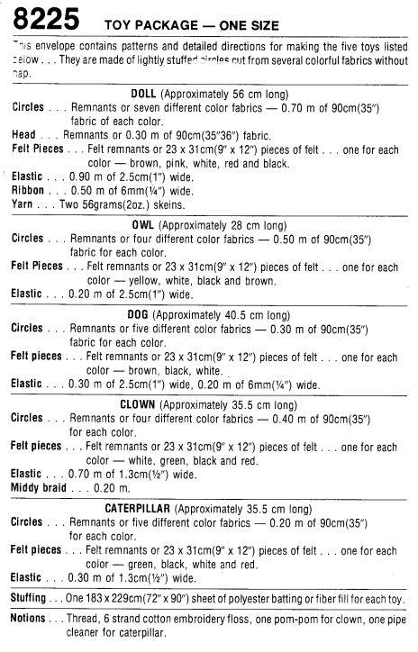 Simplicity Craft Toy 8225 - PDF Sewing Pattern - Etsy