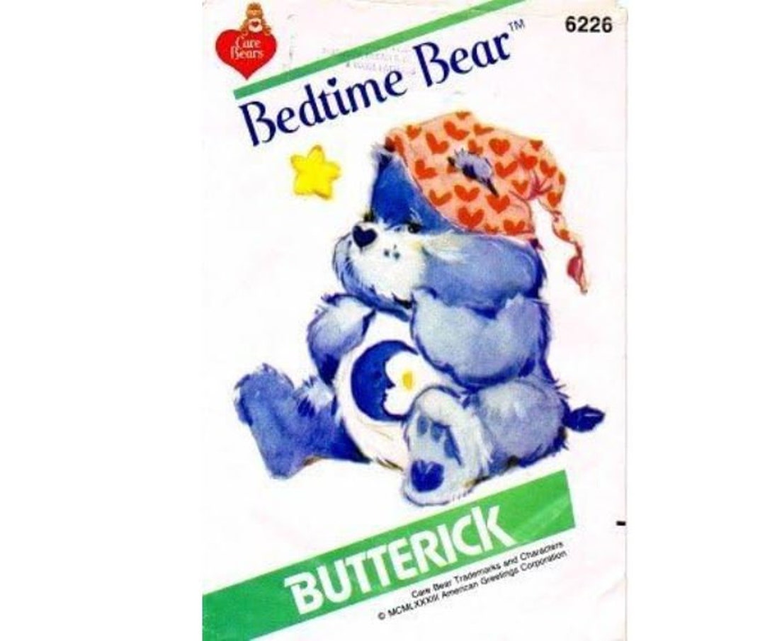 Care Bears Bedtime Bear Sewing Pattern Butterick 6226 - Etsy Australia