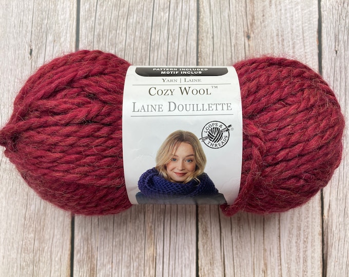 Loops and Threads Cozy Wool Yarn, Merlot - Etsy