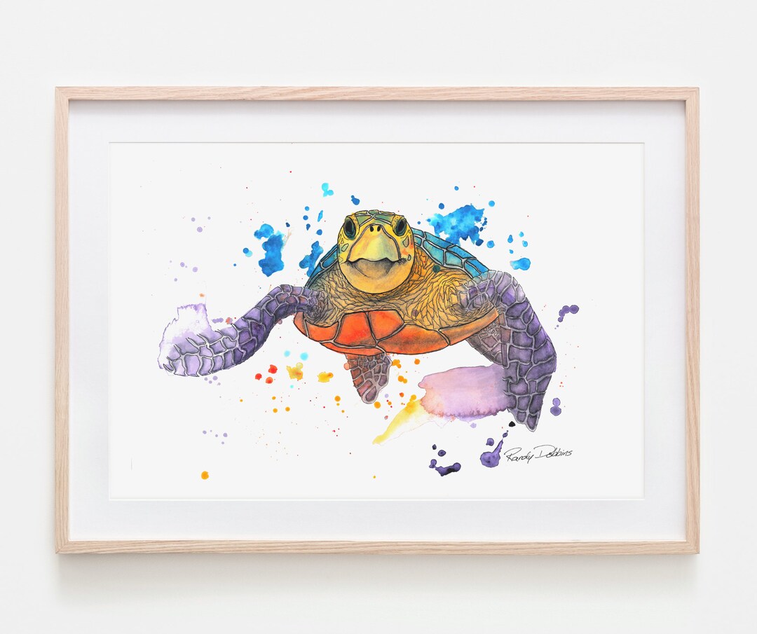 Honu E Nana Ana Watercolor Sea Turtle Print - Etsy