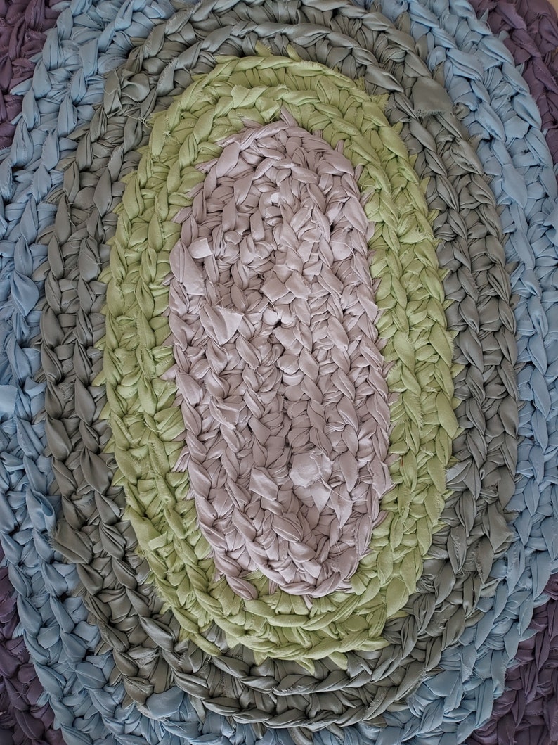 Handmade Oval Rag Rug. Beautiful Colorful Round Hand-crocheted Rug. - Etsy