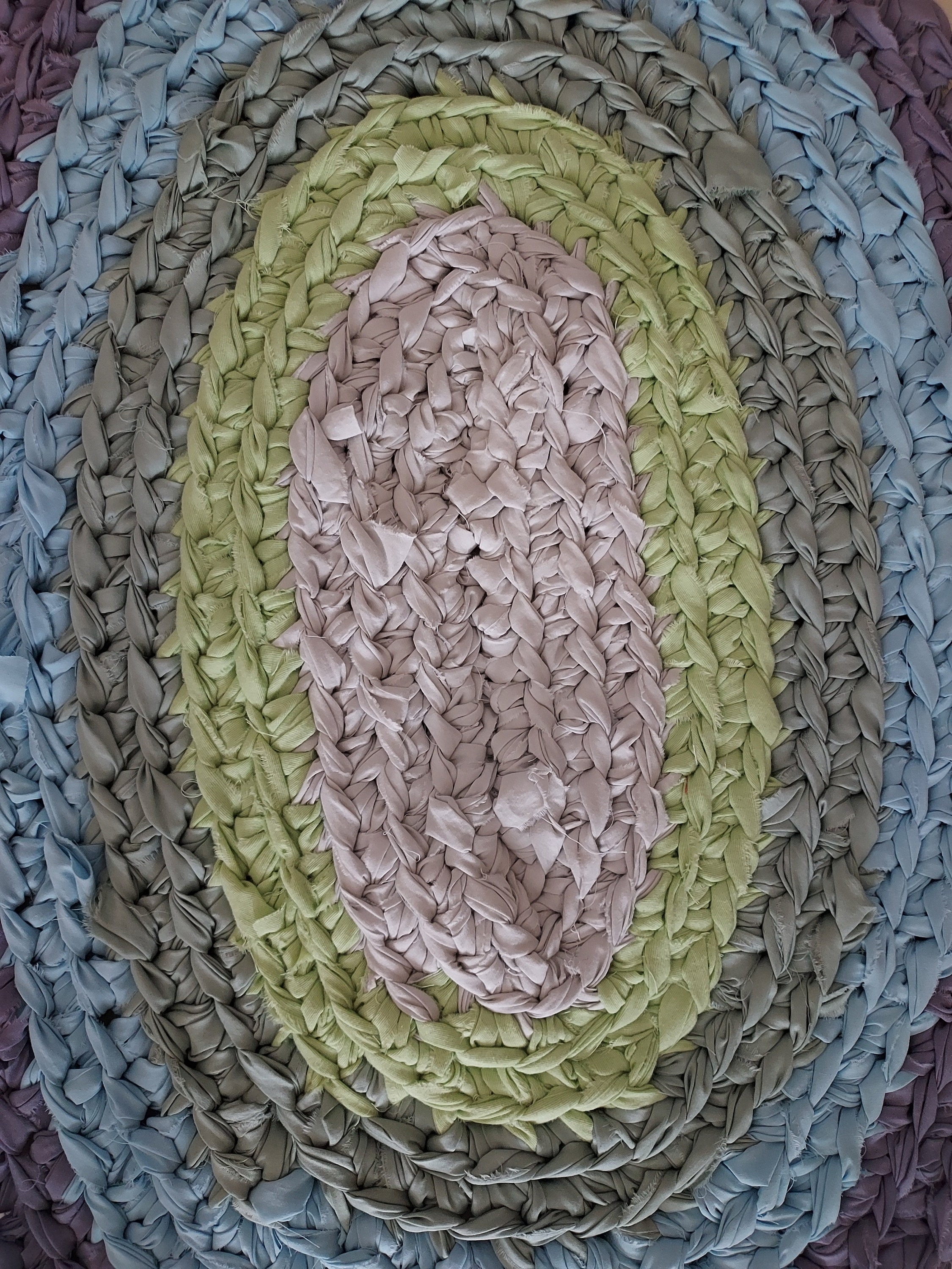 Handmade Oval Rag Rug. Beautiful Colorful Round Hand-crocheted Rug. - Etsy