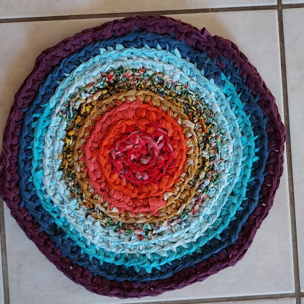 Crocheted Rag Rug - Etsy Crocheted Rag Rug - Etsy