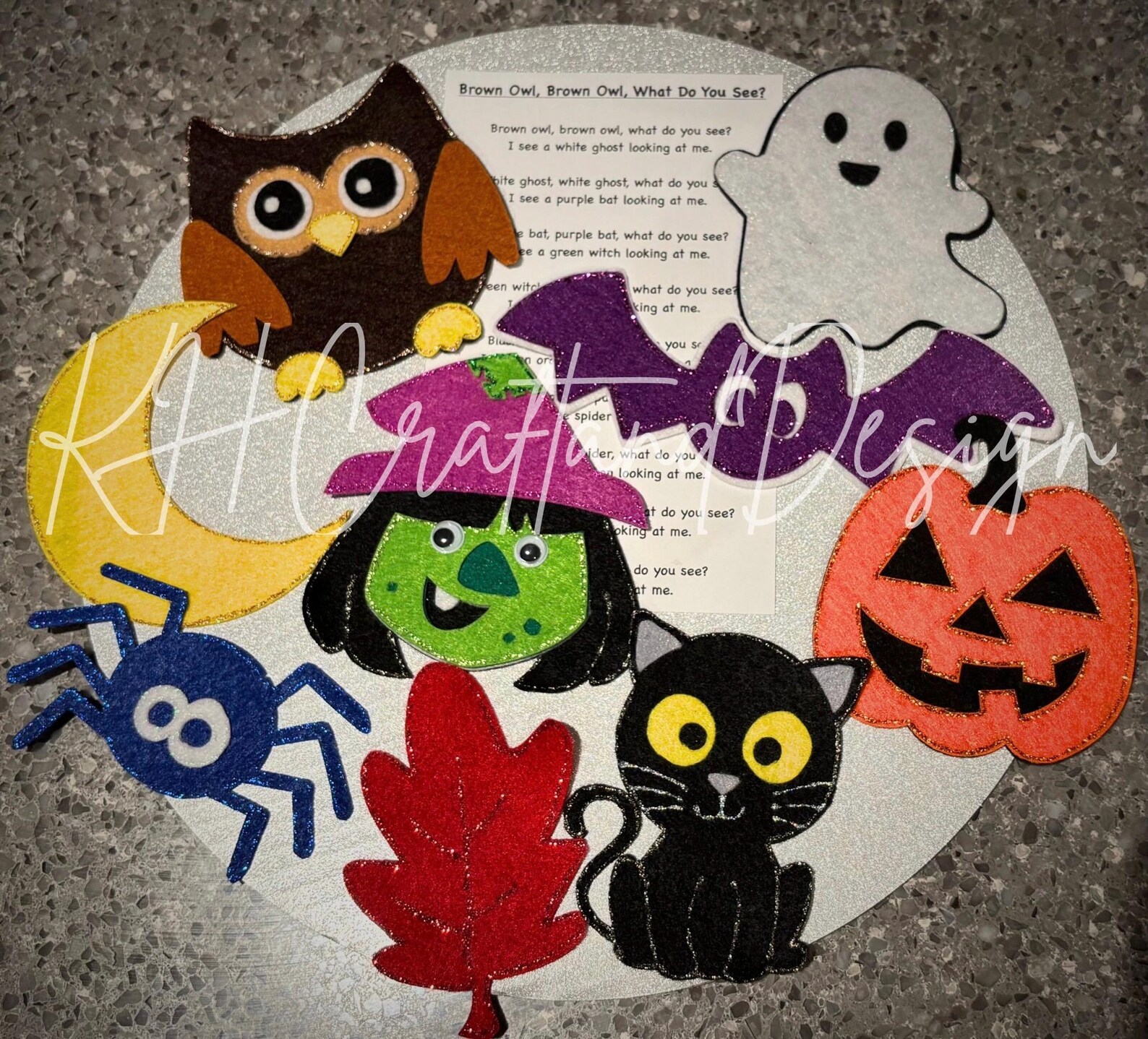 Halloween Felt Story/ Brown Owl Felt Story/ Fall Felt Story/ Circle ...