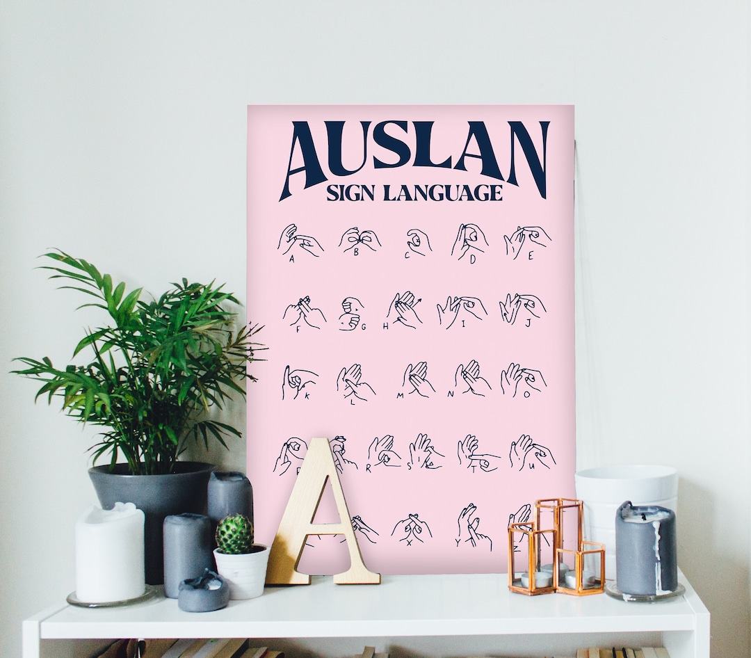 Auslan Pink Digital File Poster Wall Art up to A2 Size Wall Art Print ...