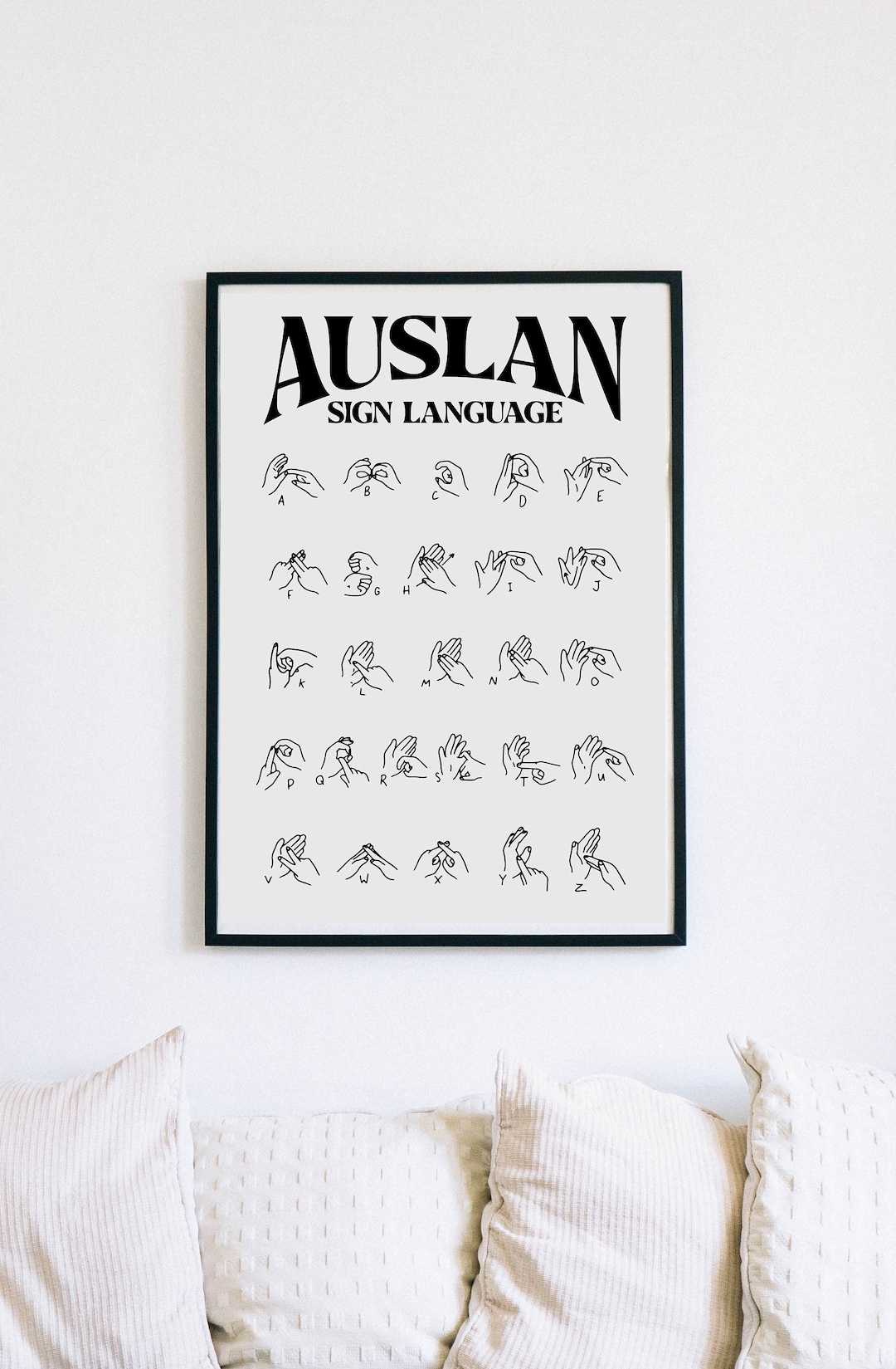 Auslan White Digital File Poster Wall Art | up to A2 Size | Wall Art ...