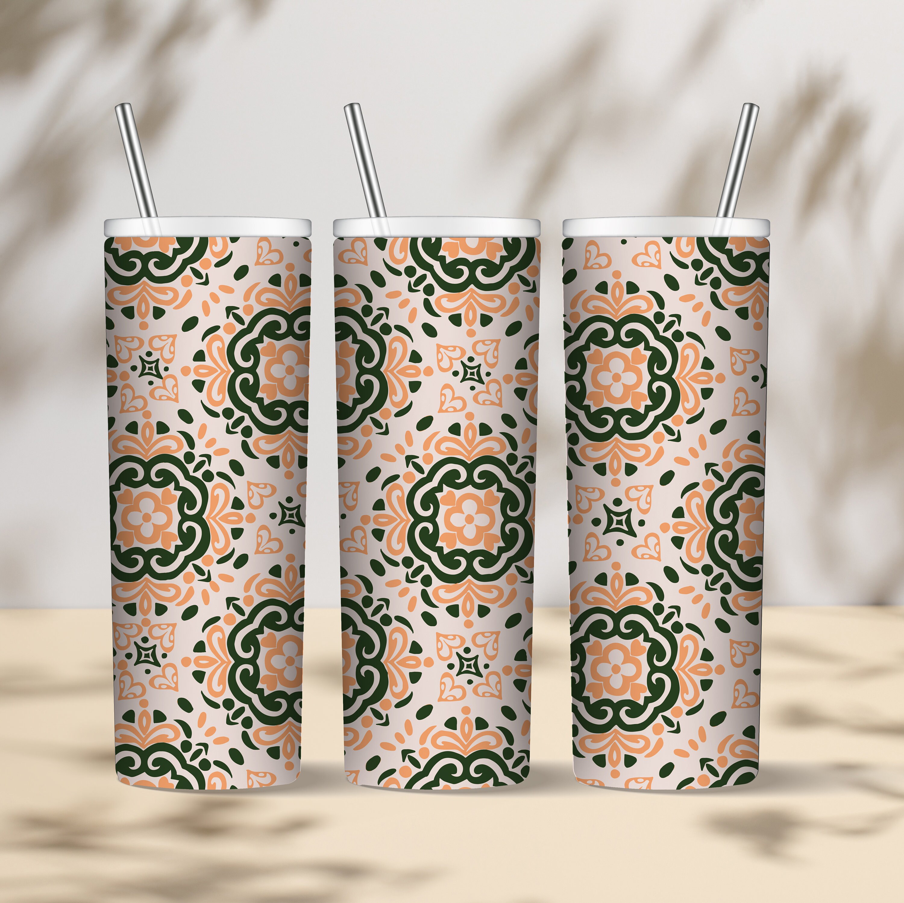 Moroccan Tile Pattern Tumbler Design 20 Oz Tumbler - Etsy