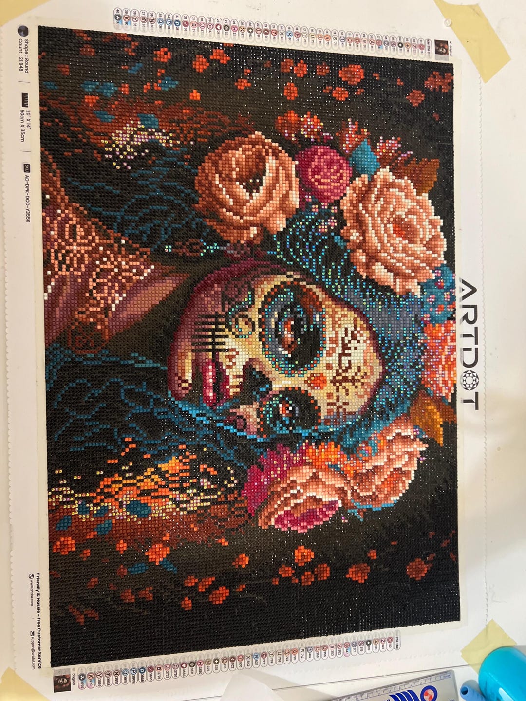 Day of the Dead Diamond Painting – Sugar Skull Woman With Roses - Etsy