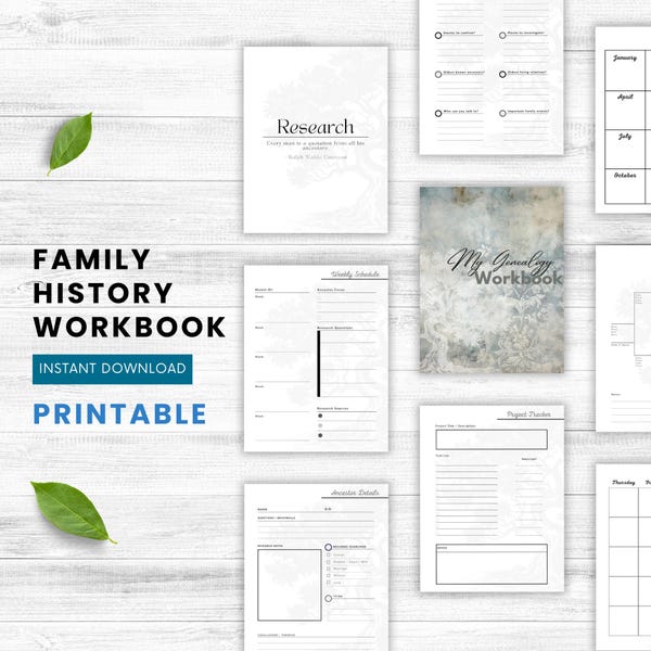 Genealogy Workbook Printable - Etsy