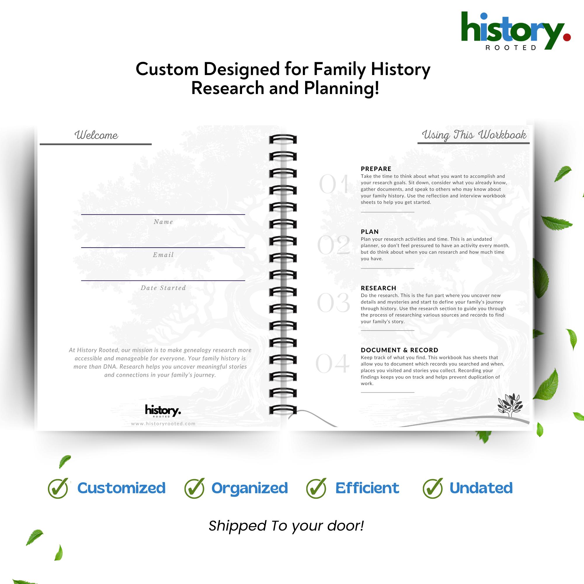 Genealogy Research Workbook: Family History Ancestry Guided Planner - Etsy