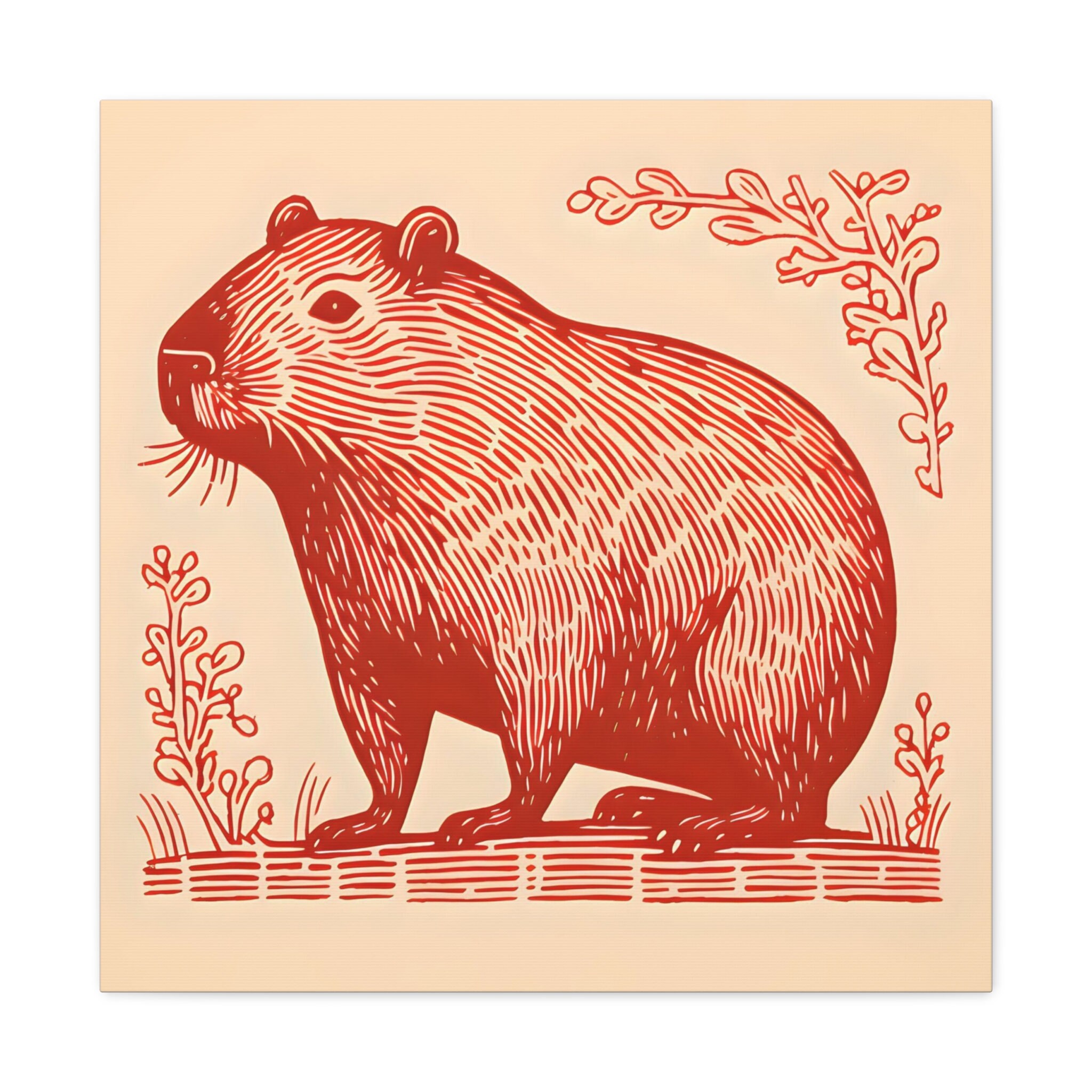 Canvas Capybara Wall Art Modern Minimalist Capybaras Design Print ...