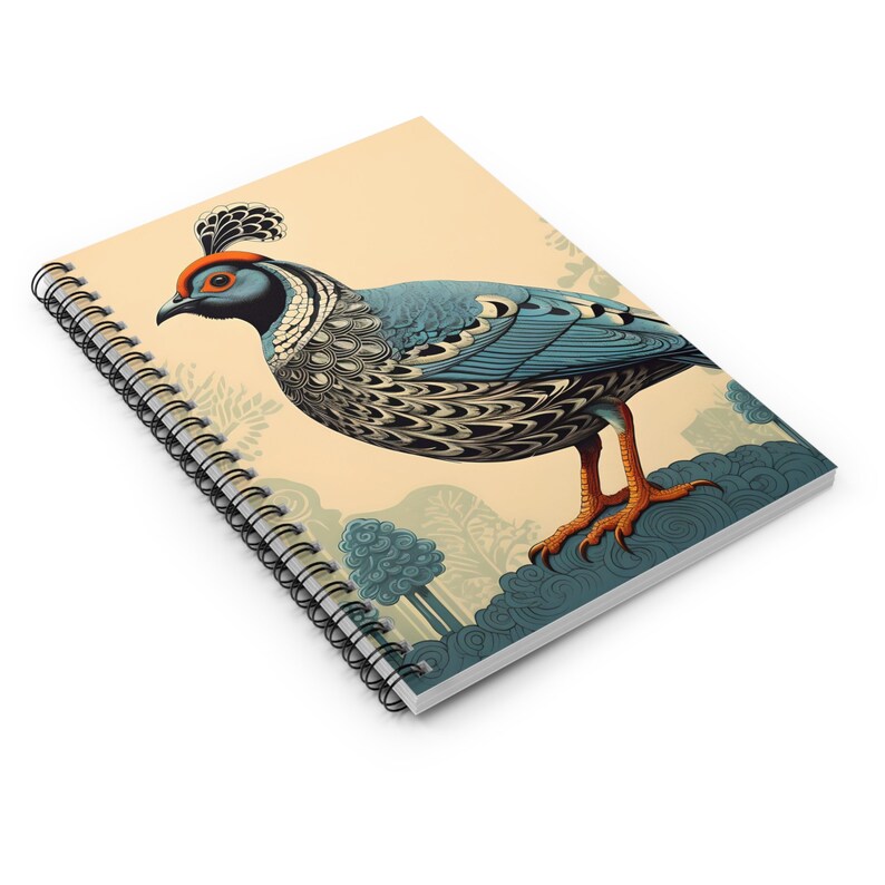 Spiral Notebook Quail Gift Ideas for Friend Modern Art Quails Journal ...