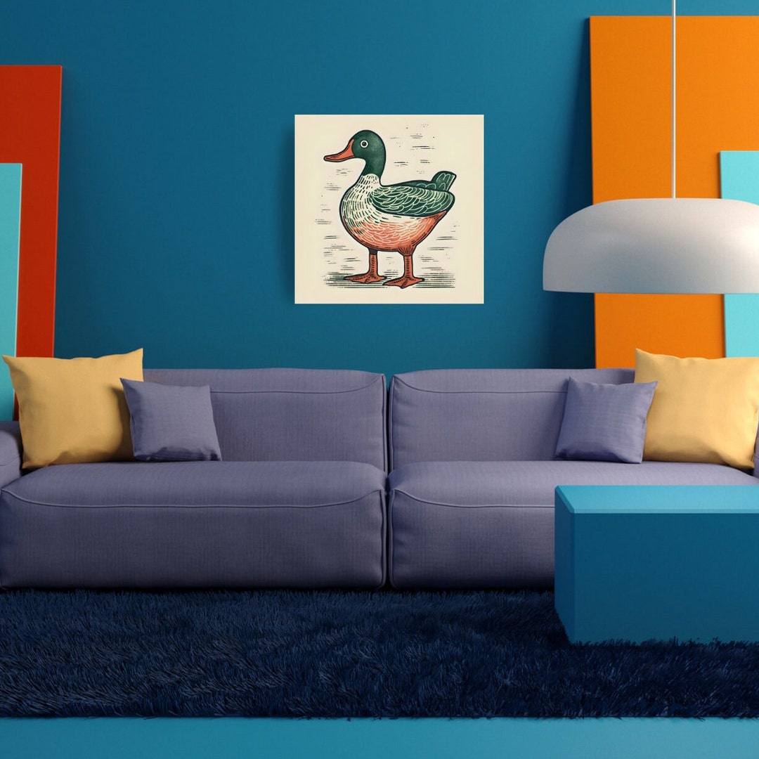 Canvas Duck Wall Art Modern Minimalist Ducks Design Print Canvas Bird ...