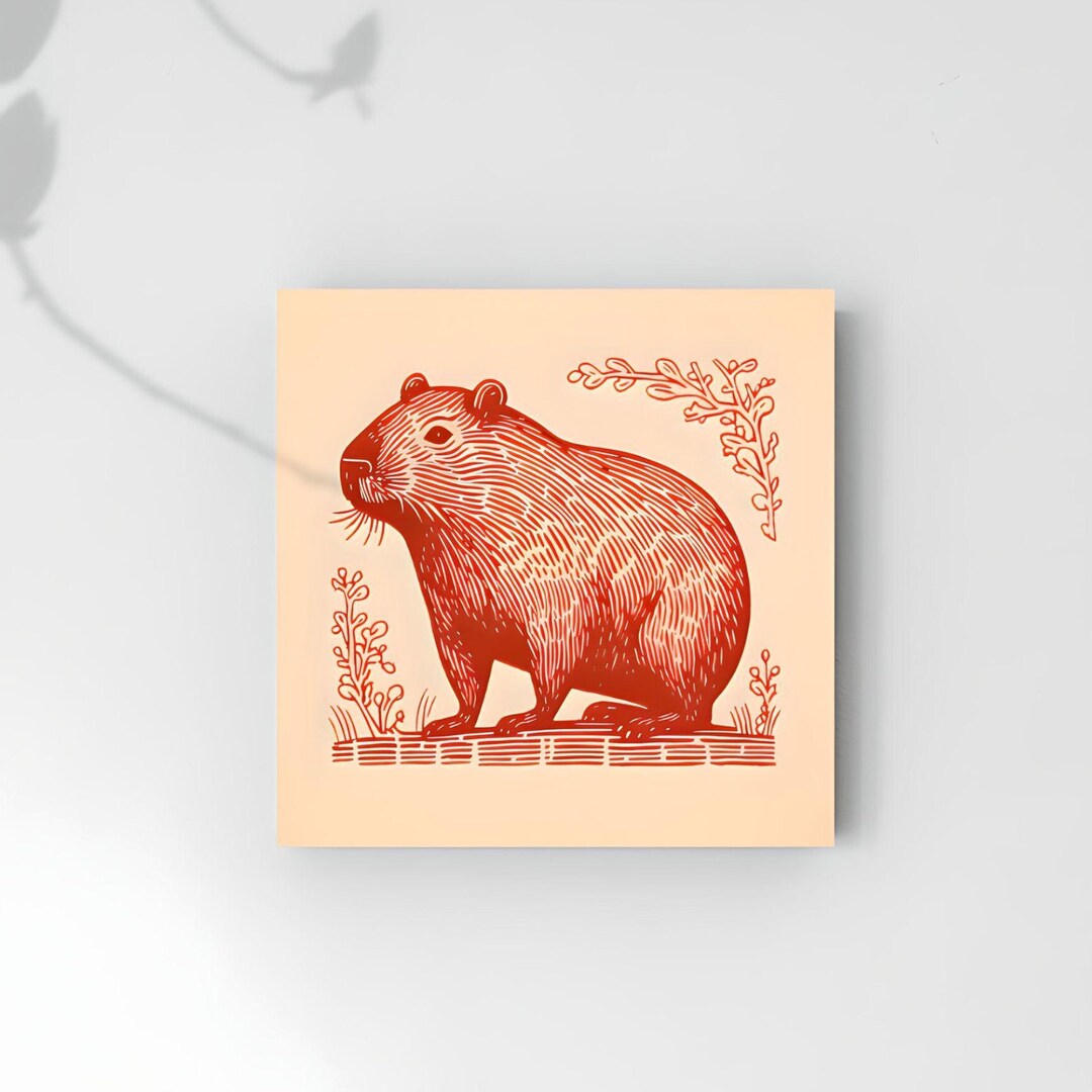 Canvas Capybara Wall Art Modern Minimalist Capybaras Design Print ...