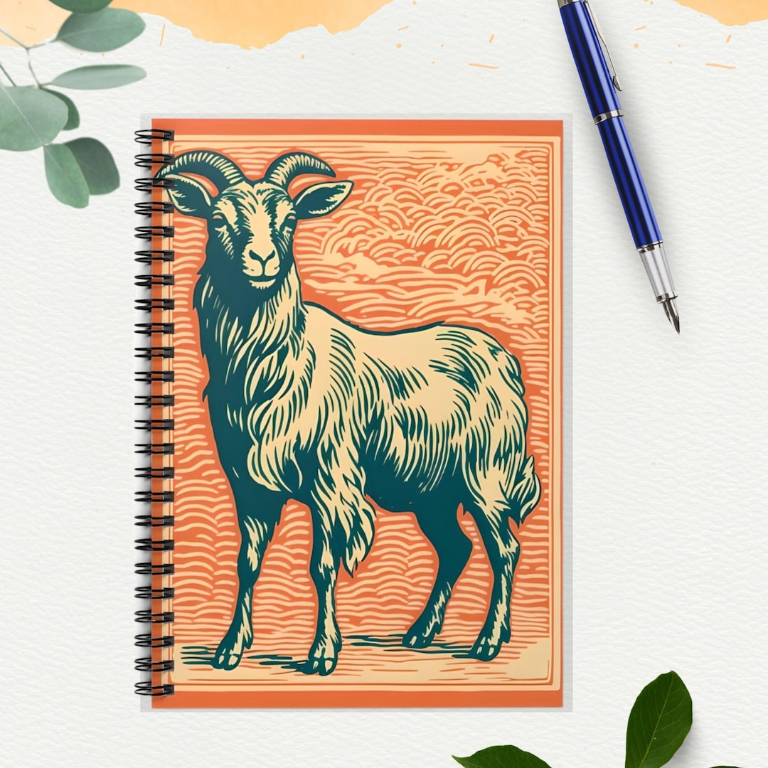 Spiral Notebook Goat Art Gift Ideas for Friend Goats Modern Art Journal ...