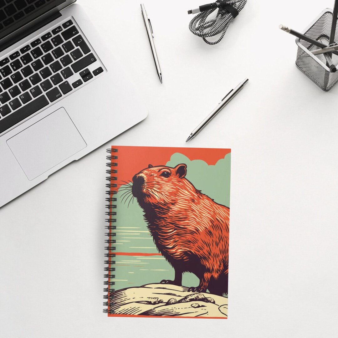 Spiral Notebook Capybara Art Gift Ideas for Friend Capybaras Modern Art ...