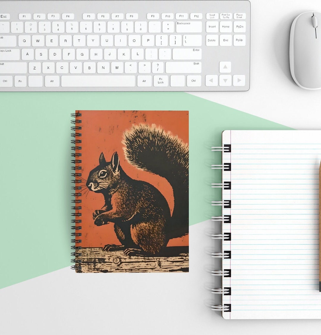 Spiral Notebook Squirrel Gift Ideas for Friend Squirrels Modern Art ...