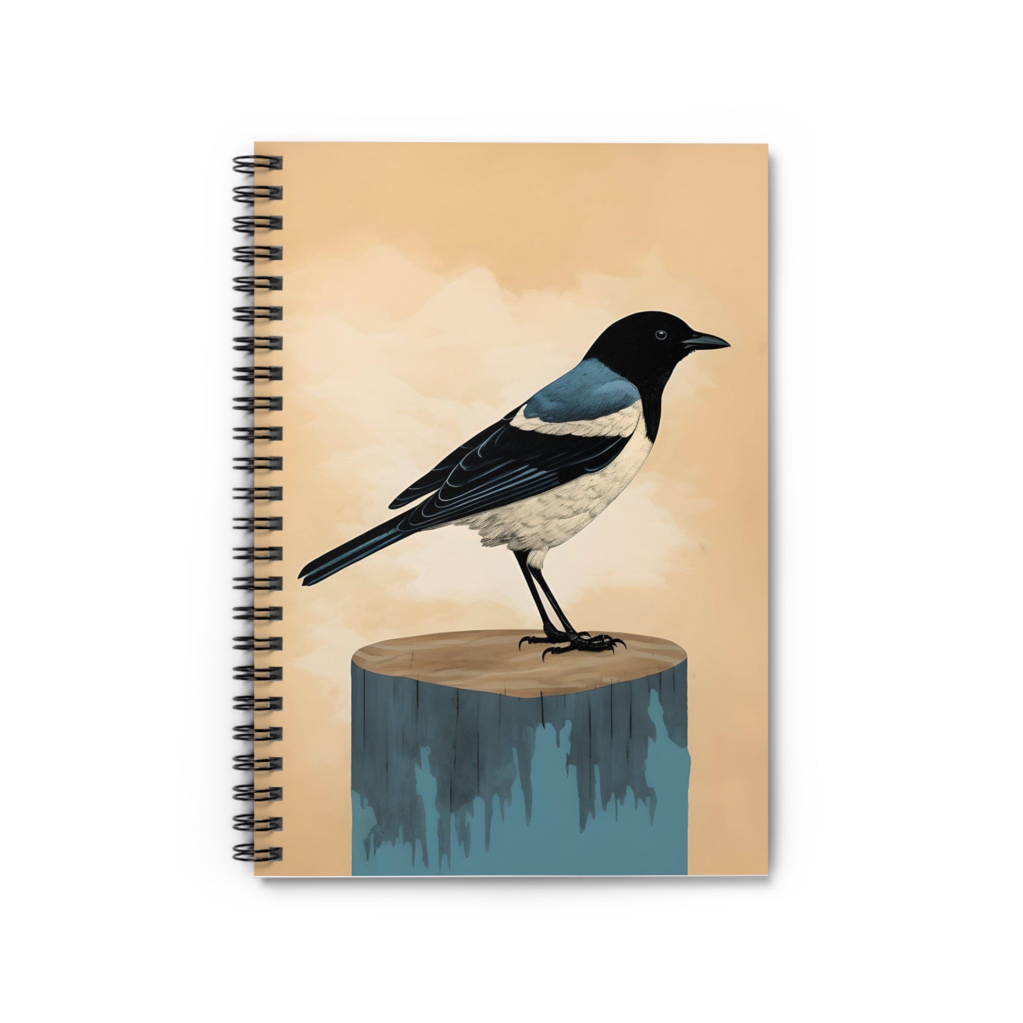 Spiral Notebook Magpie Gift Ideas for Friend Backyard Birds Modern Art ...