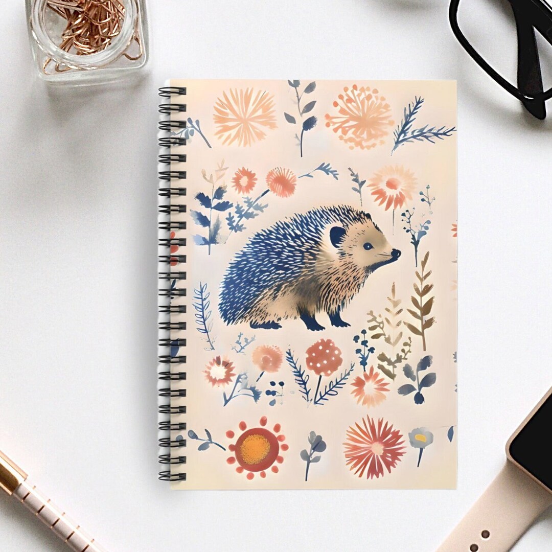 Hedgie Print Spiral Journal Hedgehog Notebook - Etsy
