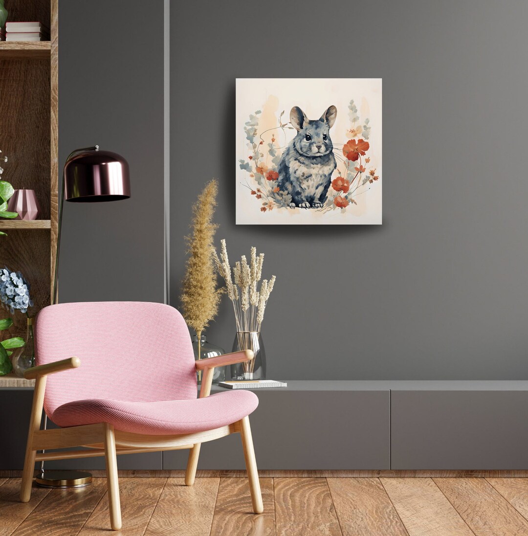 Canvas Chinchilla Wall Art Modern Minimalist Chinchillas Design Print ...