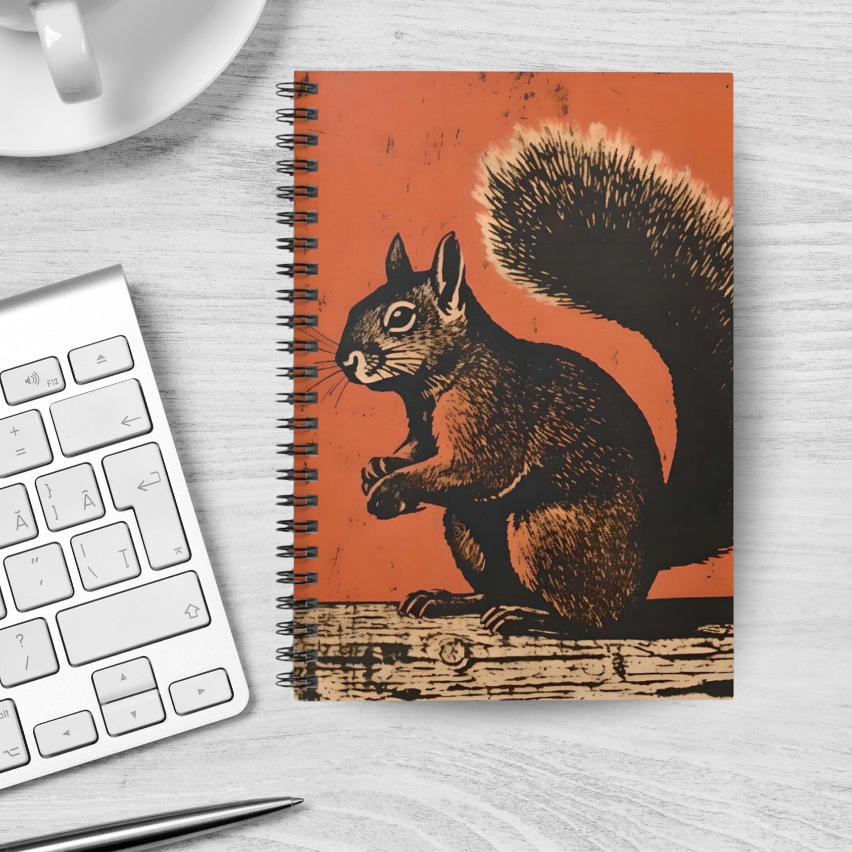 Spiral Notebook Squirrel Gift Ideas for Friend Squirrels Modern Art ...