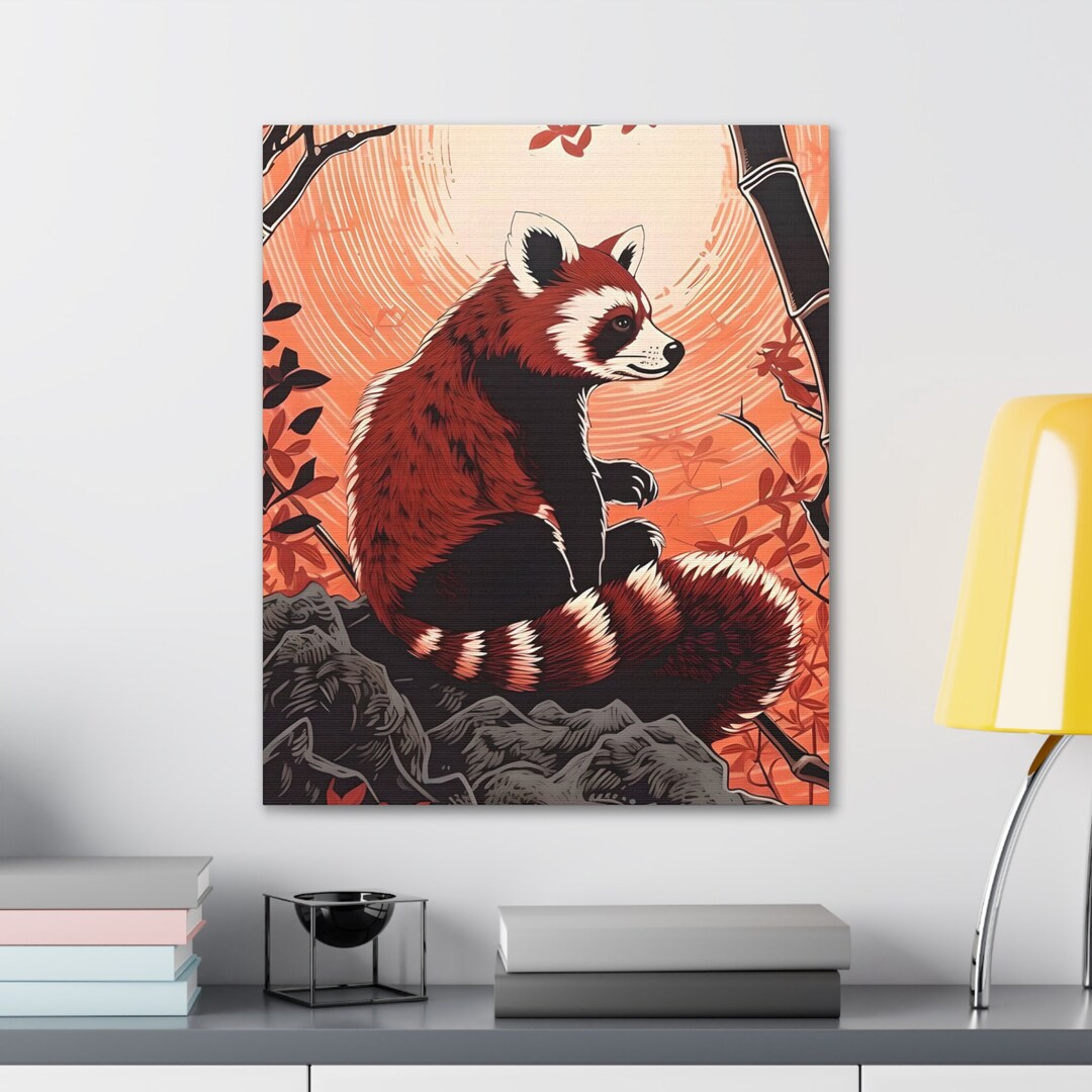 Canvas Red Panda Wall Art Modern Minimalist Pandas Design Print Canvas ...