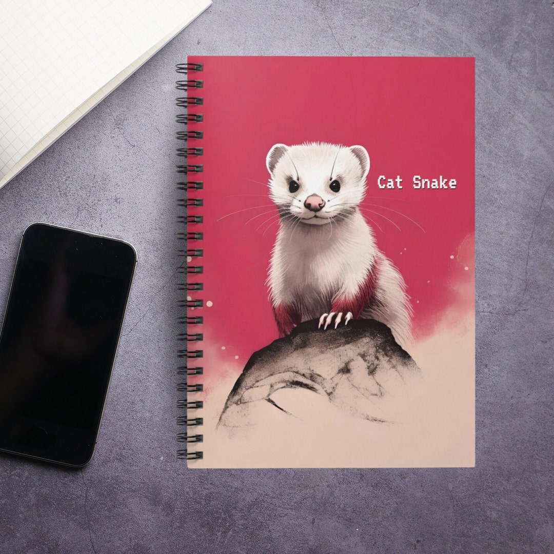 Spiral Notebook Ferret Gift Ideas for Friend Ferrets Modern Art Journal ...