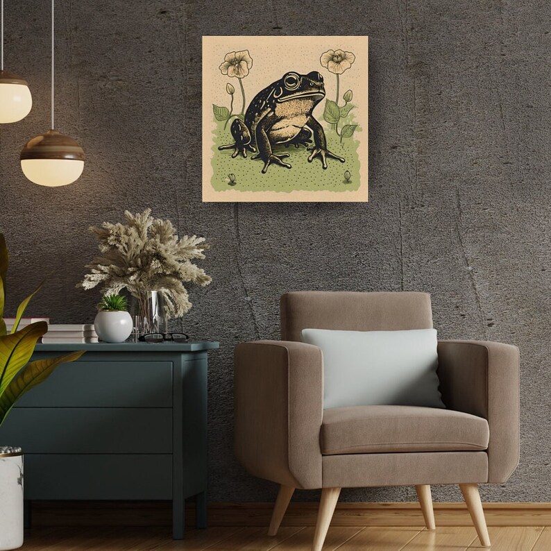 Canvas Frog Dog Wall Art Modern Minimalist Frogs Design Print Canvas ...