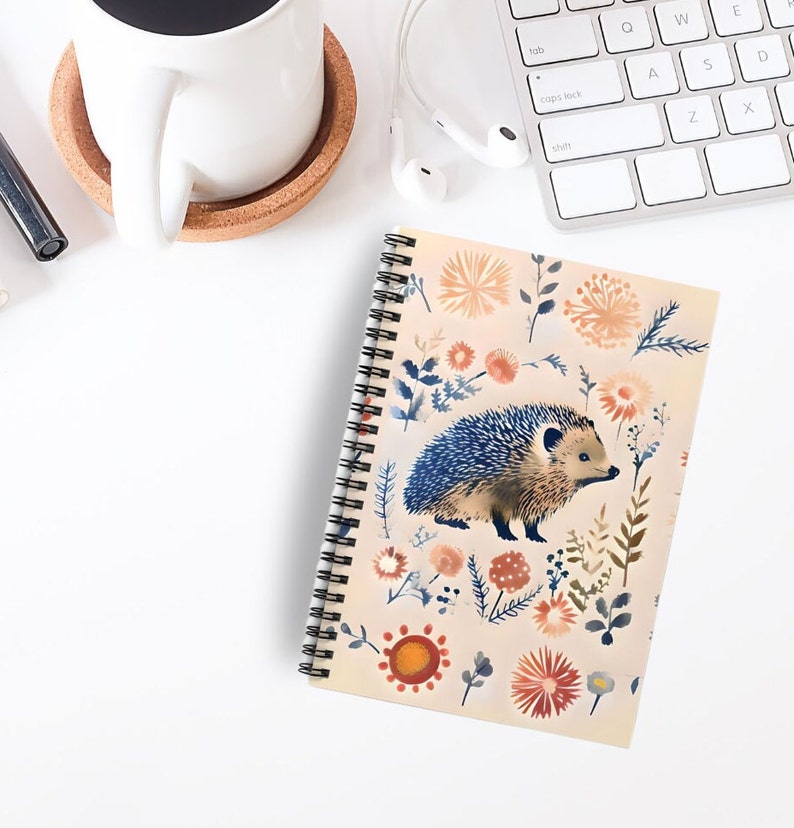 Hedgie Print Spiral Journal Hedgehog Notebook - Etsy