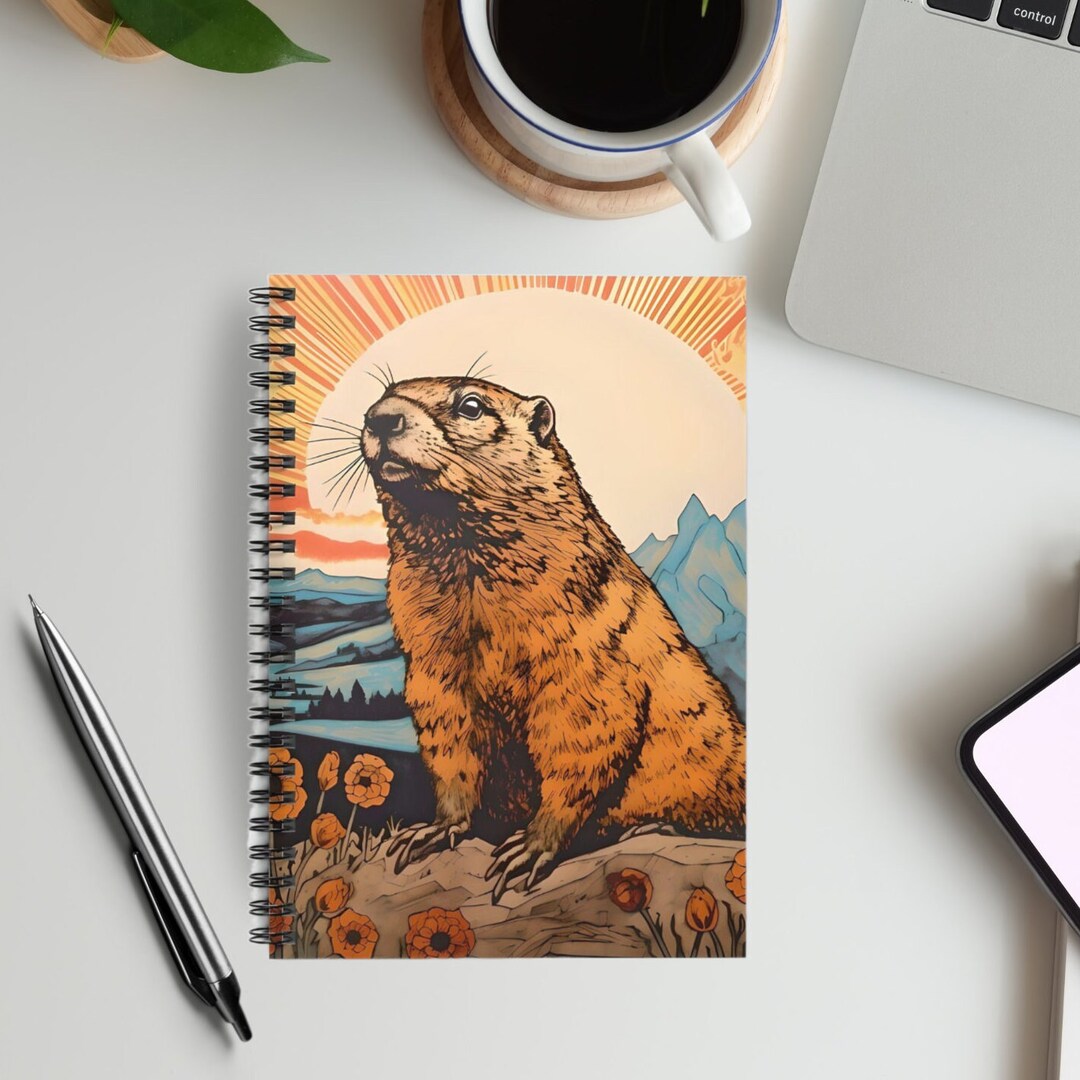 Spiral Notebook Groundhog Vintage Design Groundhog Notebook Gift Ideas ...