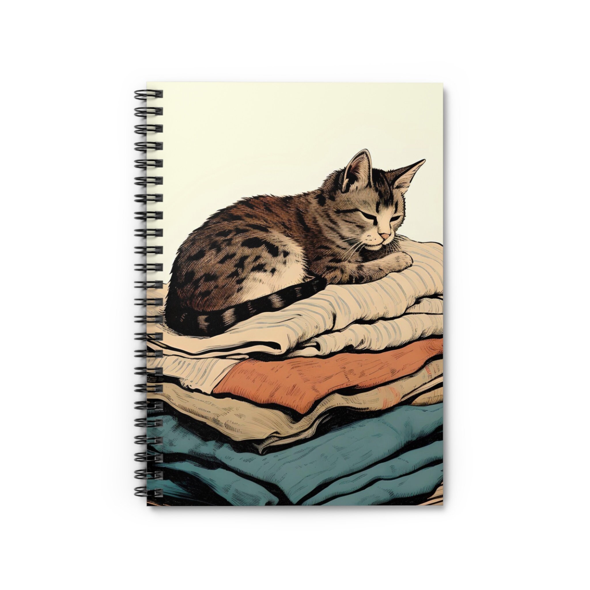 Spiral Notebook Laundry Cats Gift Ideas for Friend Cat Modern Art ...